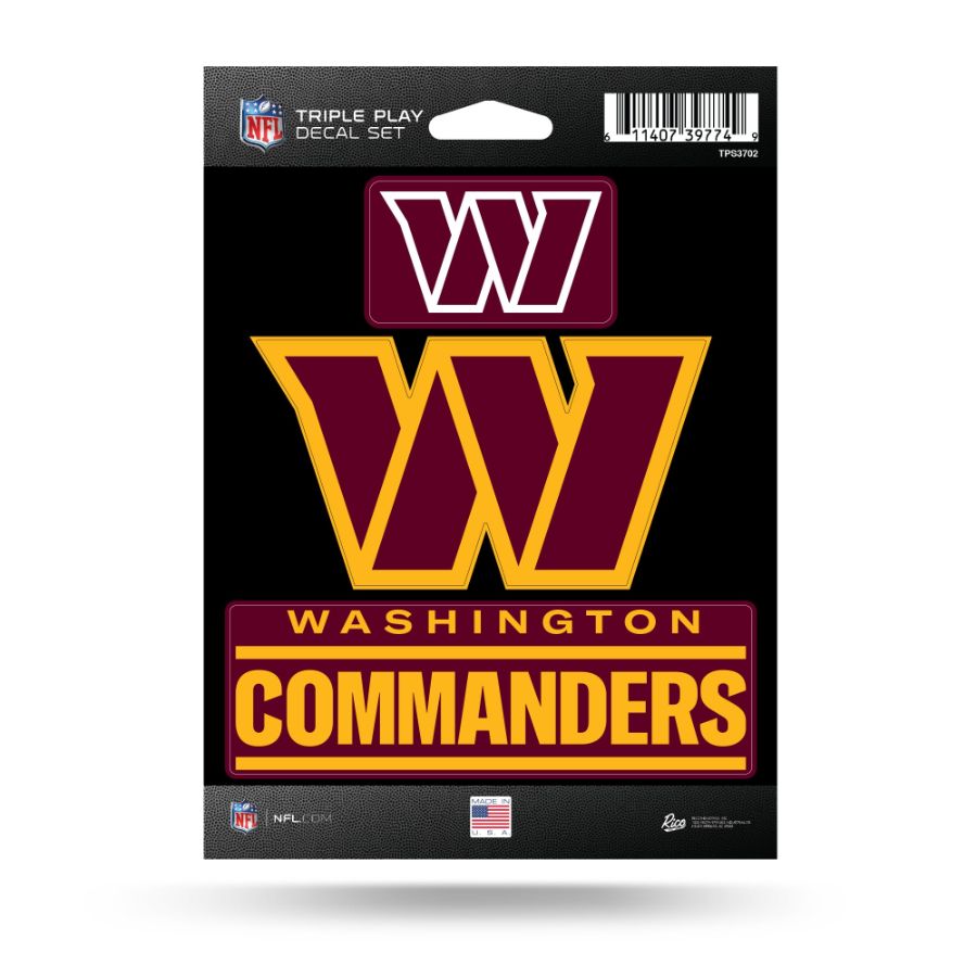 Washington Commanders - 3 Piece Triple Play Sticker Sheet at Sticker Shoppe