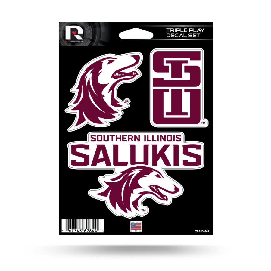Southern Illinois University Salukis - 3 Piece Triple Play Sticker ...