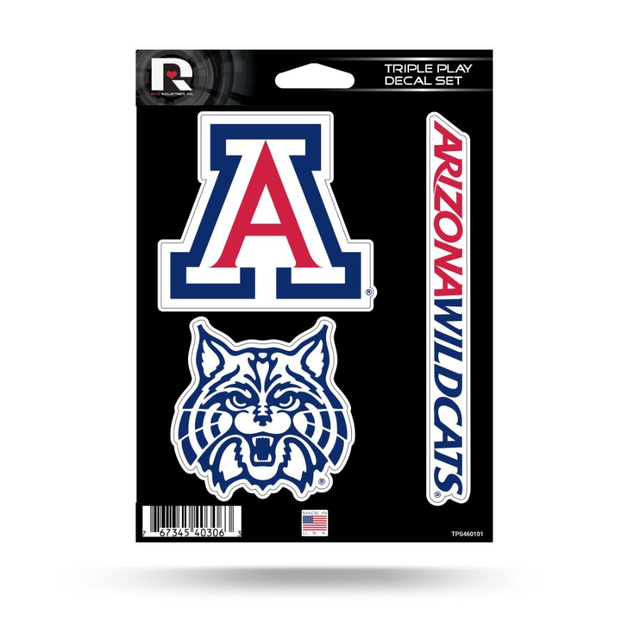 University Of Arizona Wildcats - 3 Piece Triple Play Sticker Sheet at ...