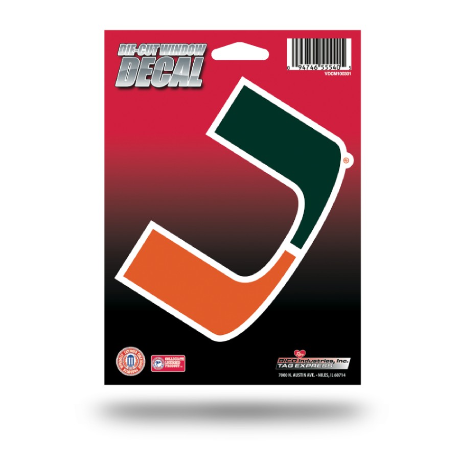 University Of Miami Hurricanes - Die Cut Vinyl Sticker at Sticker Shoppe