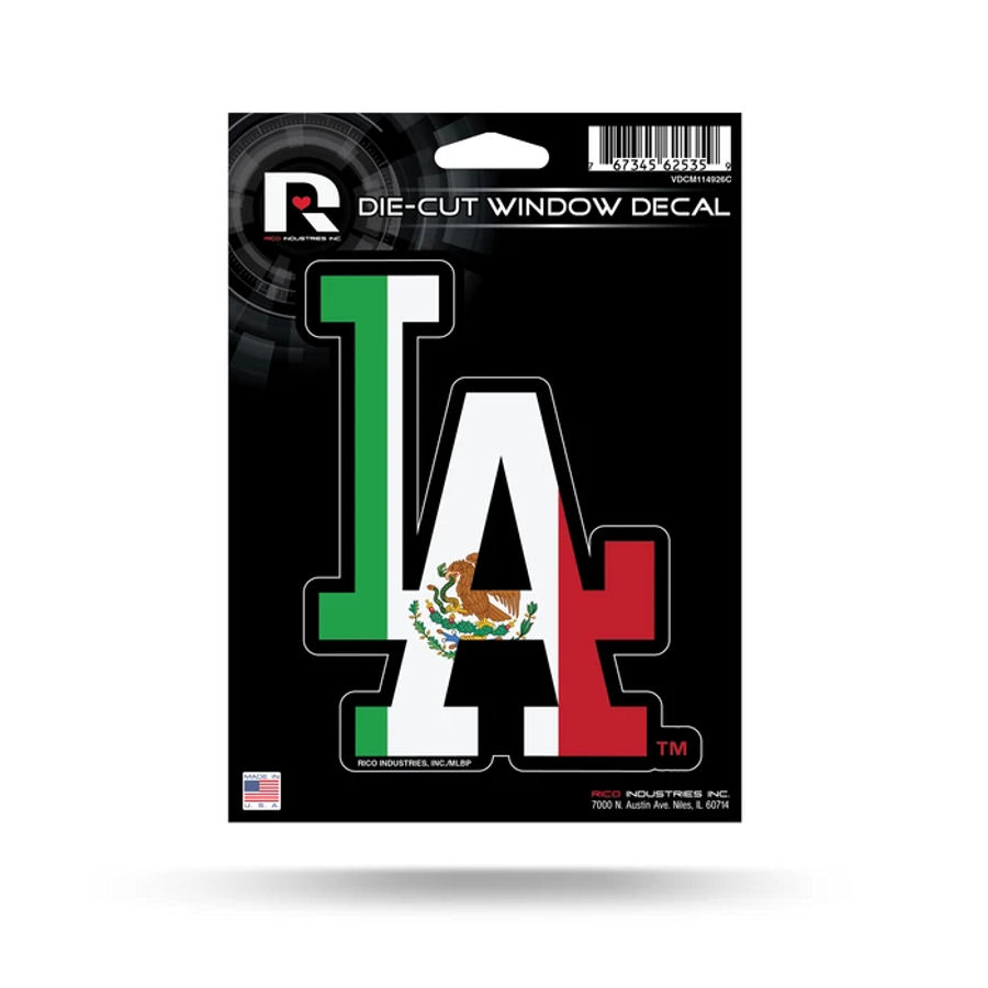 Los Angeles Dodgers La Mexican Flag Logo Die Cut Vinyl Sticker At