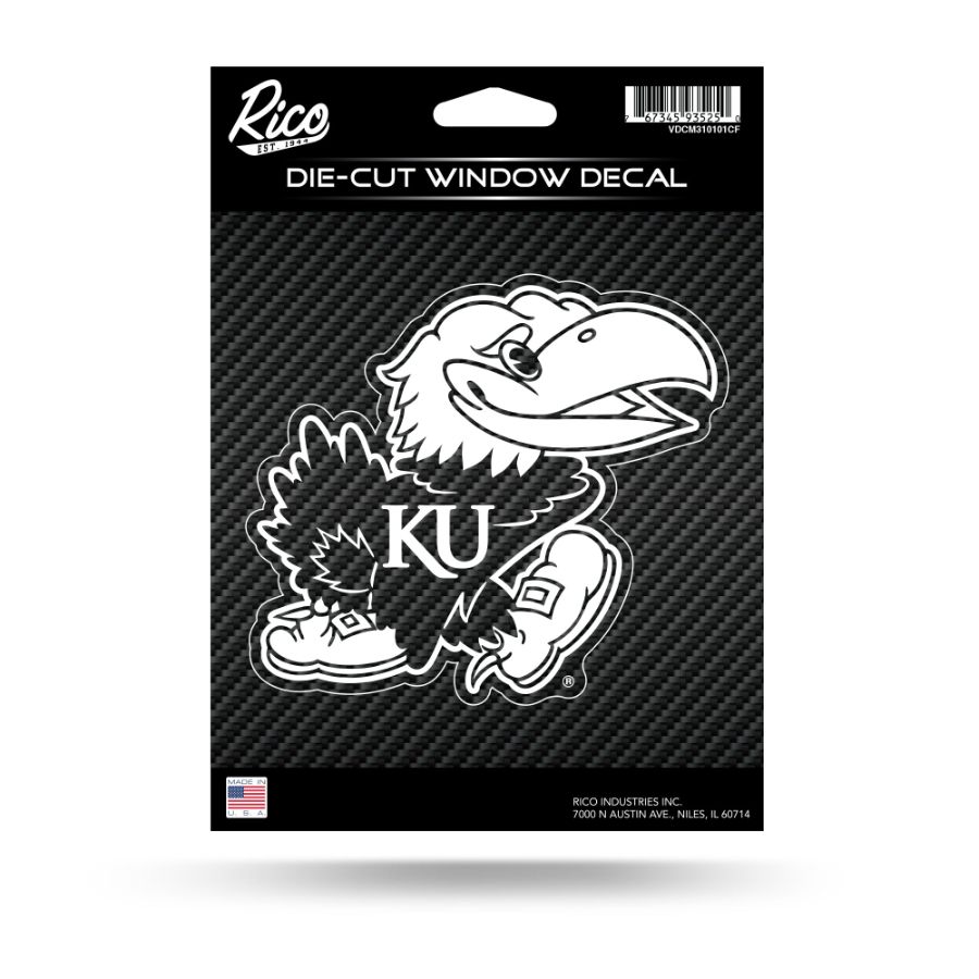University Of Kansas Jayhawks - Die Cut Carbon Fiber Vinyl Sticker at ...