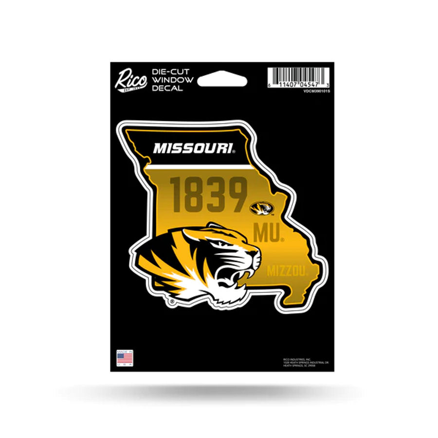 University Of Missouri Tigers - State Shaped Die Cut Vinyl Sticker at ...