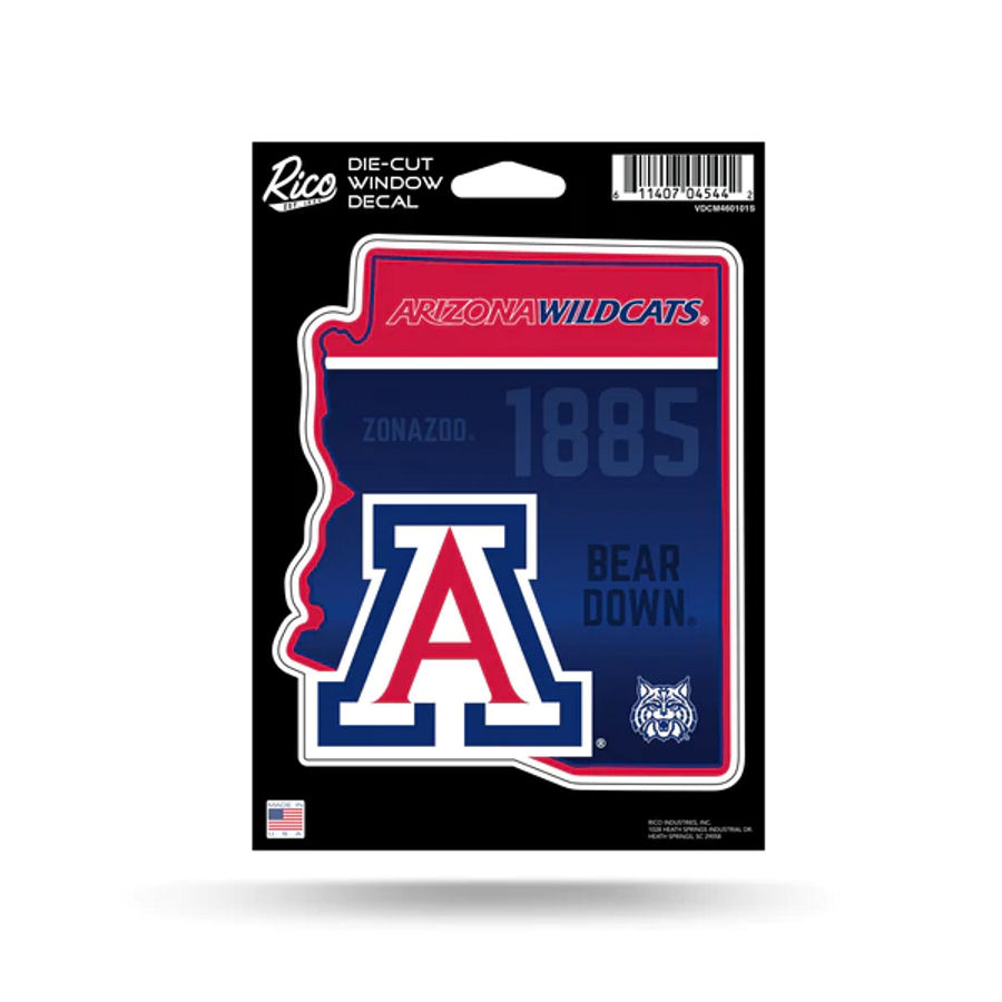University Of Arizona Wildcats - State Shaped Die Cut Vinyl Sticker at ...