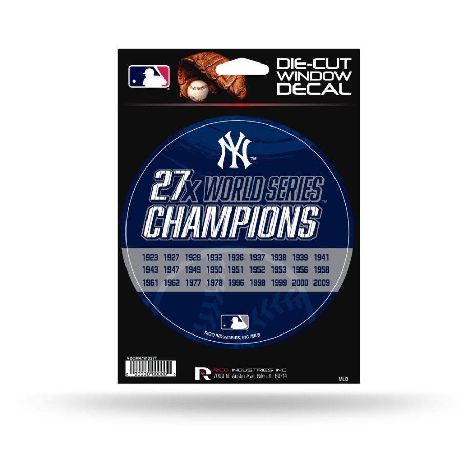 New York Yankees 27 Time World Series Champions - Die Cut Vinyl Sticker ...