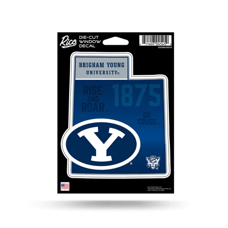 Brigham Young University BYU Cougars - State Shaped Die Cut Vinyl ...