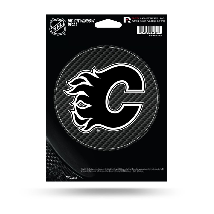 Calgary Flames - Die Cut Carbon Fiber Vinyl Sticker at Sticker Shoppe