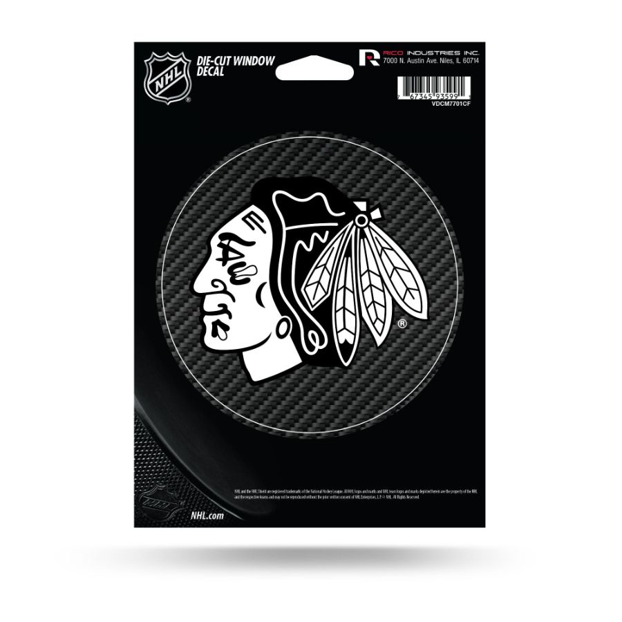 Chicago Blackhawks - Die Cut Carbon Fiber Vinyl Sticker at Sticker Shoppe