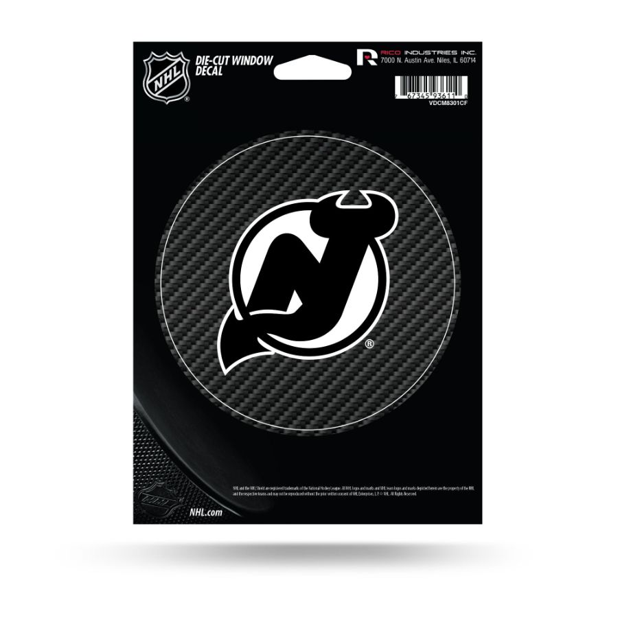New Jersey Devils - Die Cut Carbon Fiber Vinyl Sticker at Sticker Shoppe