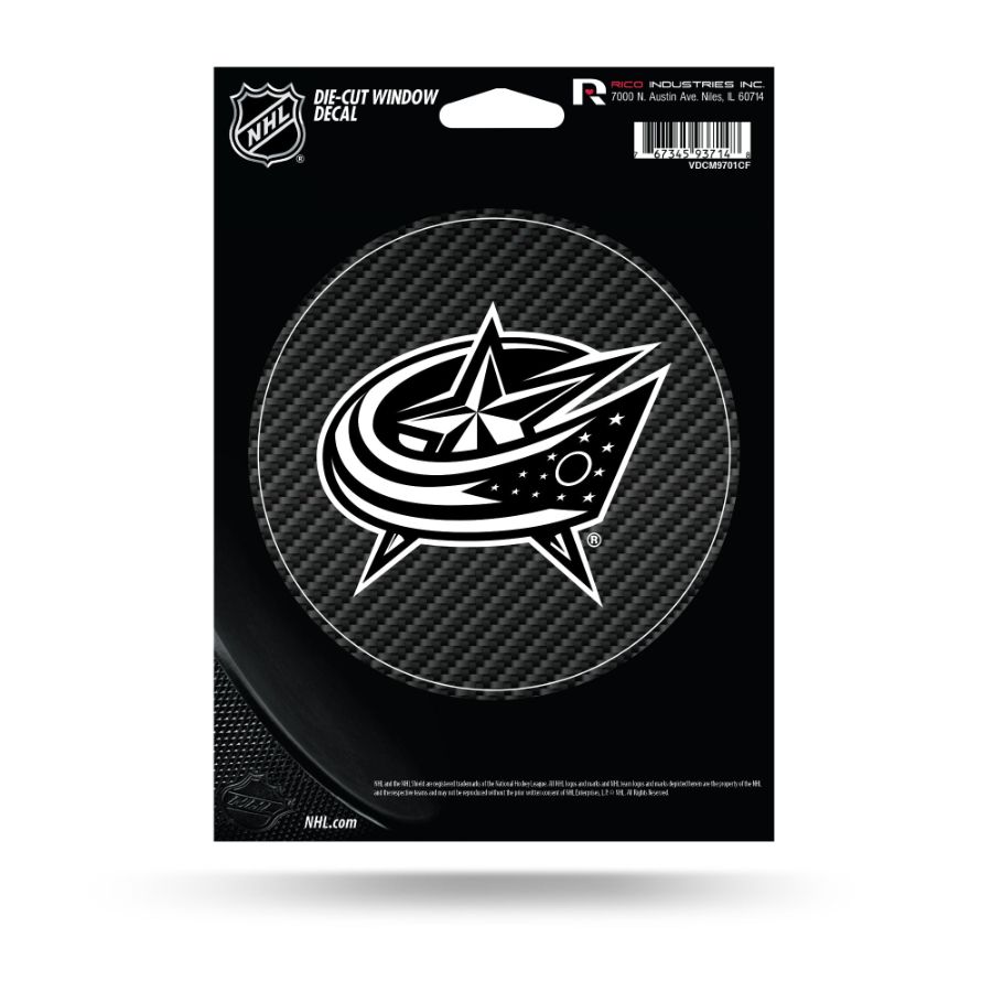 Columbus Blue Jackets - Die Cut Carbon Fiber Vinyl Sticker at Sticker ...