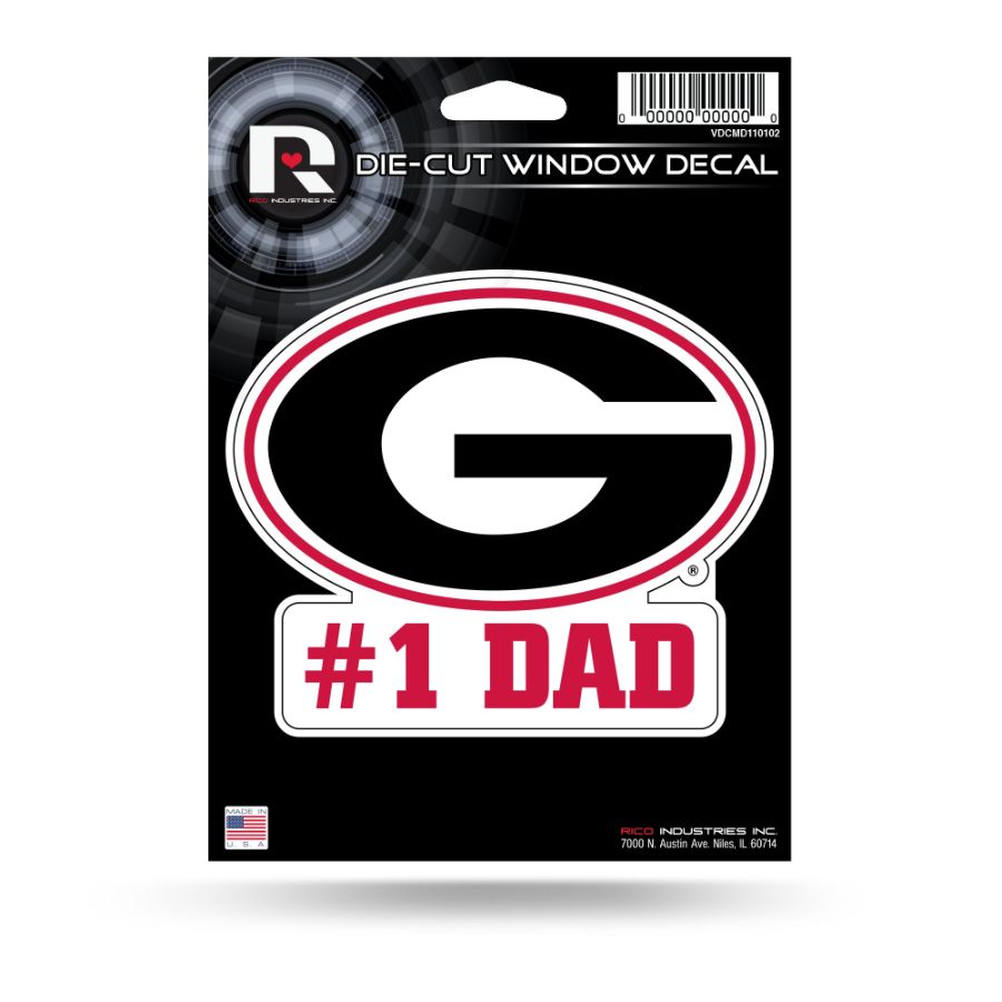 University Of Georgia Bulldogs #1 Dad - Die Cut Vinyl Sticker at ...
