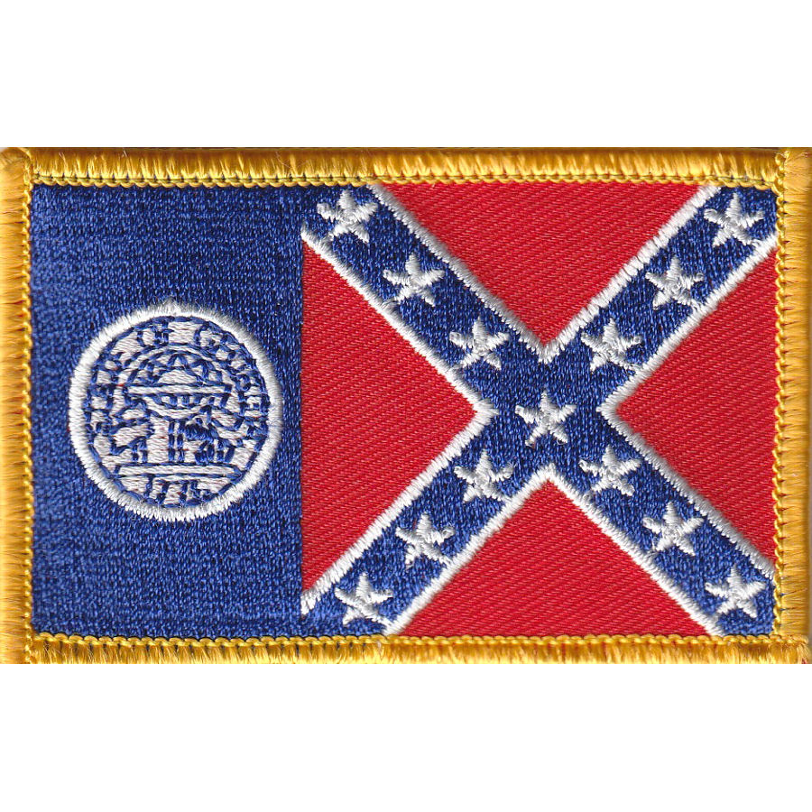 Georgia Confederate Flag - Embroidered Iron-On Patch at Sticker Shoppe