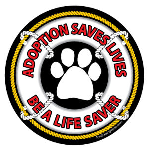 Adoption Saves Lives Be A Life Saver Pets - Round Magnet at Sticker Shoppe