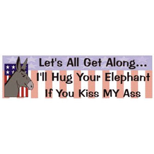 Lets All Get Along - Bumper Sticker at Sticker Shoppe
