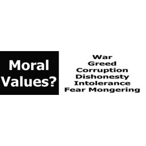 Moral Values? - Bumper Sticker at Sticker Shoppe