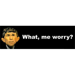 What Me Worry? - Bumper Sticker at Sticker Shoppe