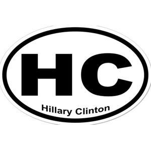 Hillary Clinton - Oval Sticker at Sticker Shoppe