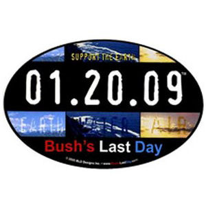 Bush's Last Day - Oval Sticker at Sticker Shoppe