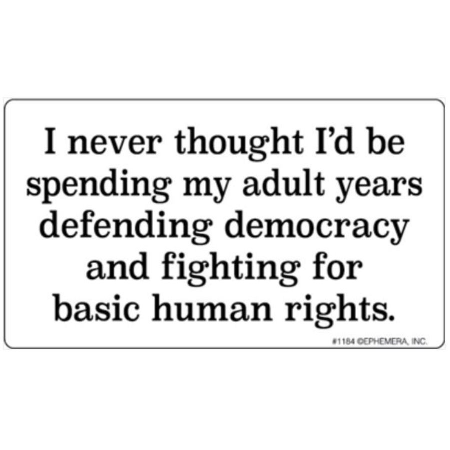 Defending Democracy And Fighting For Basic Human Rights - Vinyl Sticker ...