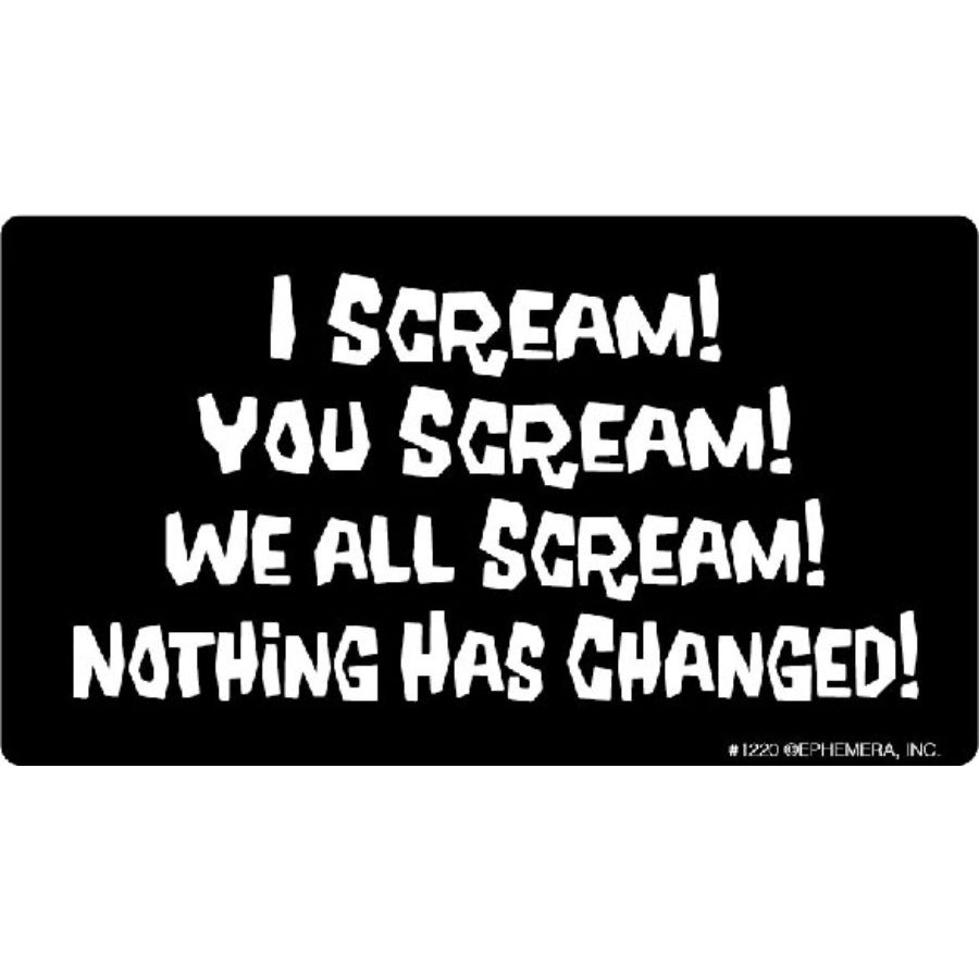 I Scream You Scream We All Scream Nothing Has Changed - Vinyl Sticker ...