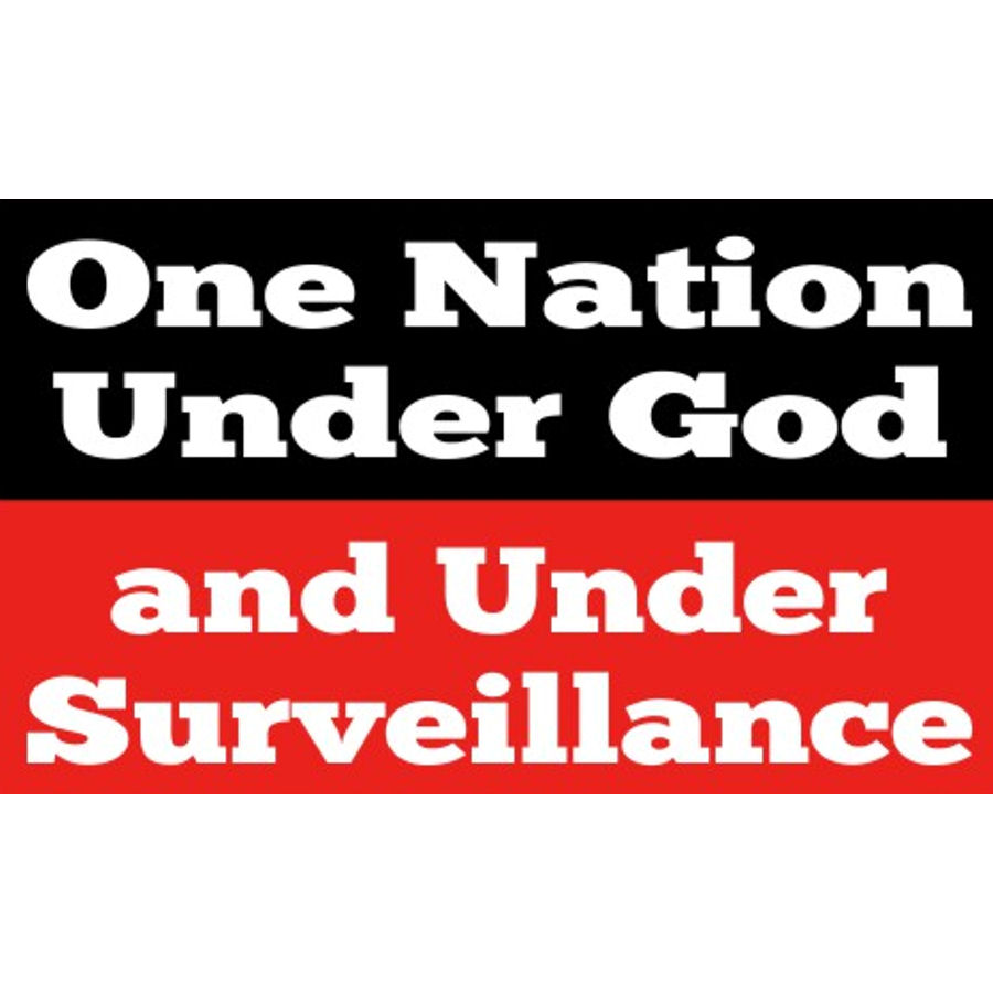 One Nation Under God And Under Surveillance - Sticker at Sticker Shoppe