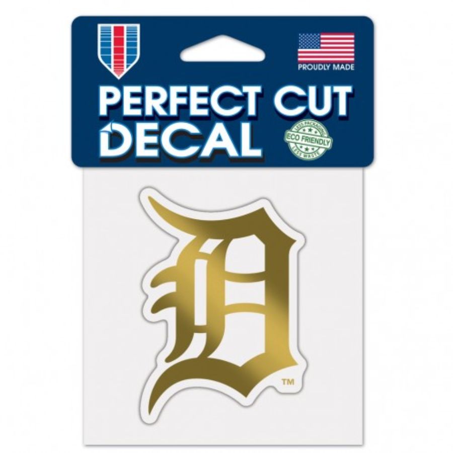 Detroit Tigers - 4x4 Gold Metallic Die Cut Decal at Sticker Shoppe