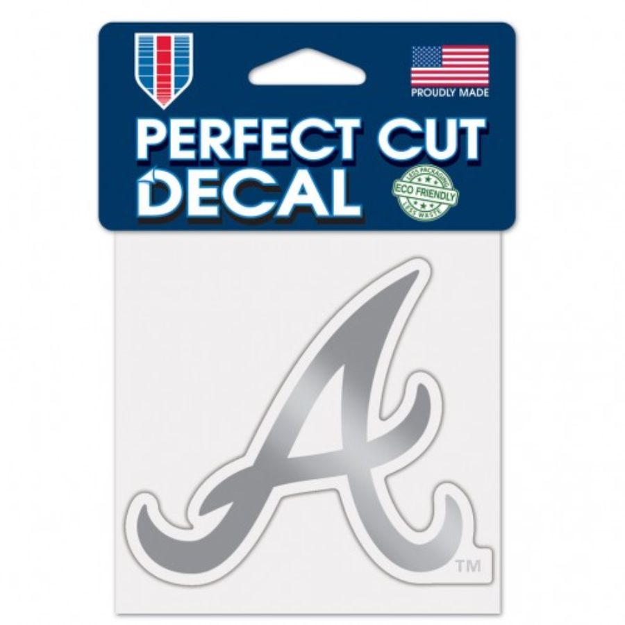 Atlanta Braves - 4x4 Silver Metallic Die Cut Decal at Sticker Shoppe