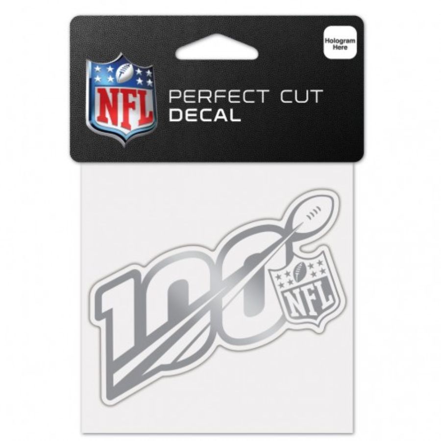 NFL 100 Years Of Football Anniversary - 4x4 Silver Metallic Die Cut ...
