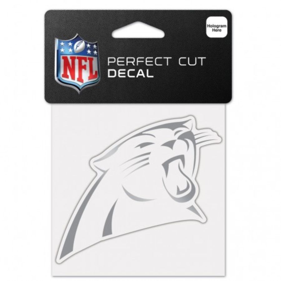 Carolina Panthers - 4x4 Silver Metallic Die Cut Decal at Sticker Shoppe
