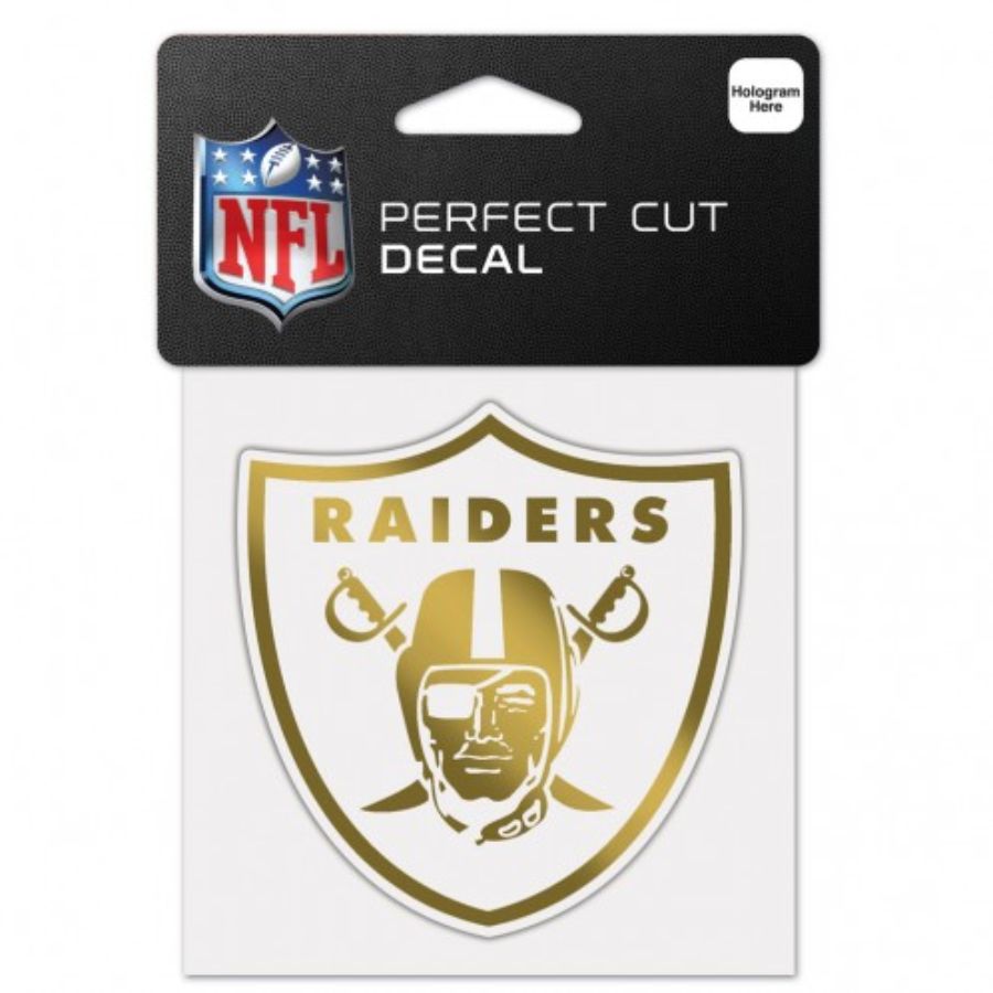 Las Vegas Raiders - 4x4 Gold Metallic Die Cut Decal at Sticker Shoppe