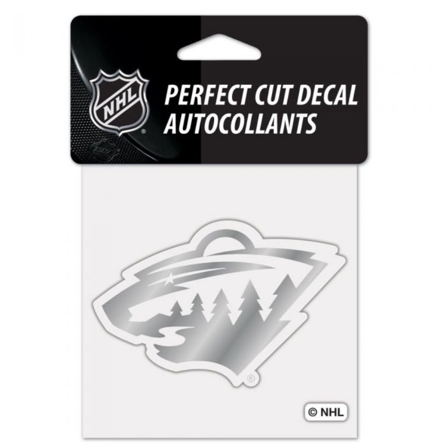 Minnesota Wild - 4x4 Silver Metallic Die Cut Decal at Sticker Shoppe
