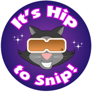 It's Hip To Snip Cat - Circle Magnet at Sticker Shoppe
