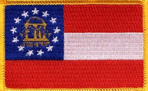 Georgia Flag - Embroidered Iron On Patch at Sticker Shoppe