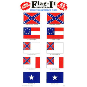 Assorted Confederate Flag - Pack Of 50 Mini Stickers at Sticker Shoppe