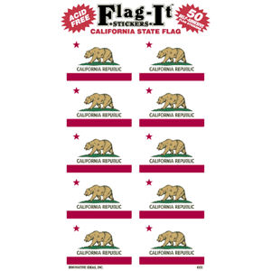 California State Flag - Pack Of 50 Mini Stickers at Sticker Shoppe