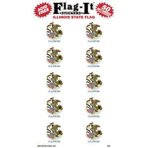 Illinois State Flag - Pack Of 50 Mini Stickers at Sticker Shoppe