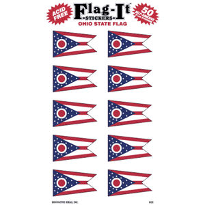 Ohio State Flag - Pack Of 50 Mini Stickers at Sticker Shoppe