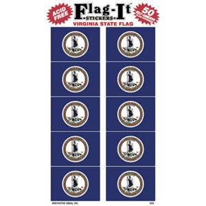 Virginia State Flag - Pack Of 50 Mini Stickers at Sticker Shoppe
