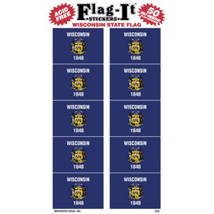 Wisconsin State Flag - Pack Of 50 Mini Stickers at Sticker Shoppe