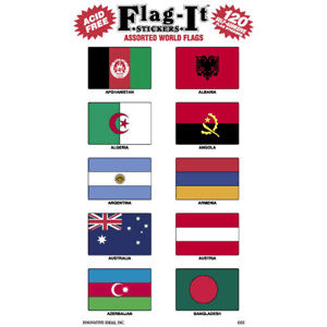 Assorted Nations World Flags - Pack of 120 Mini Stickers at Sticker Shoppe