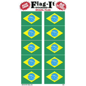 Brazil Flag - Pack Of 50 Mini Stickers at Sticker Shoppe