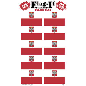 Poland Flag - Pack Of 50 Mini Stickers at Sticker Shoppe