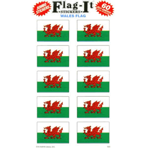 Wales Flag - Pack Of 60 Mini Stickers at Sticker Shoppe