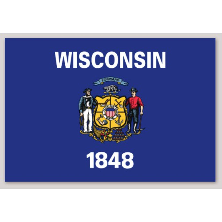 Wisconsin Flag - Sticker at Sticker Shoppe