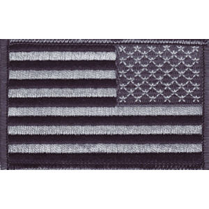 American Flag Black and Grey Reversed - Embroidered Iron On Patch at ...