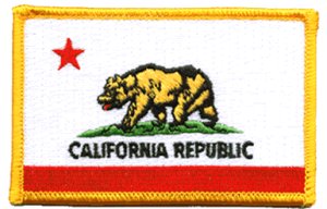 California Flag - Embroidered Iron-On Patch at Sticker Shoppe