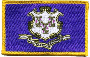 Connecticut Flag - Embroidered Iron On Patch at Sticker Shoppe