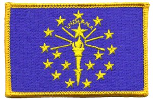 Indiana Flag - Embroidered Iron On Patch at Sticker Shoppe