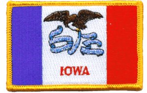 Iowa Flag - Embroidered Iron On Patch at Sticker Shoppe
