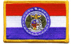 Missouri Flag - Embroidered Iron On Patch at Sticker Shoppe